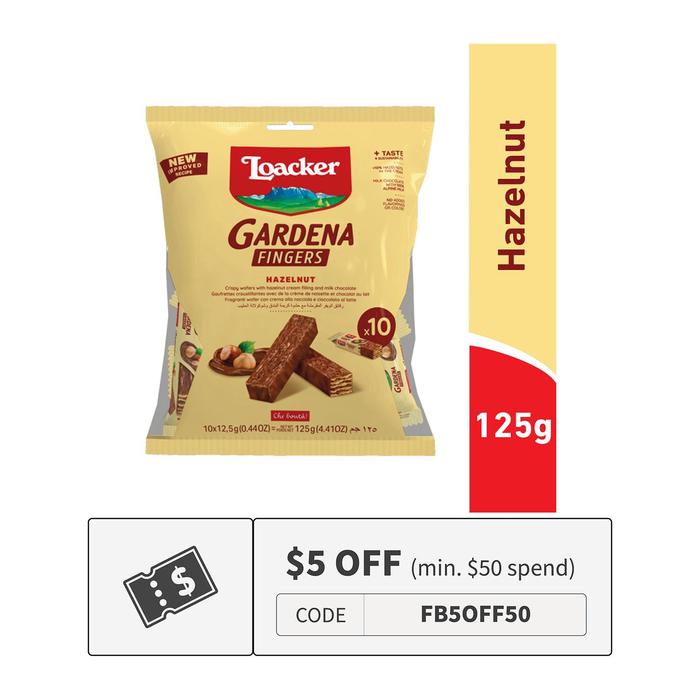 Jual Loacker Gardena Finger Hazelnut Wafer Cookies 125 g - Kota Tanjung ...