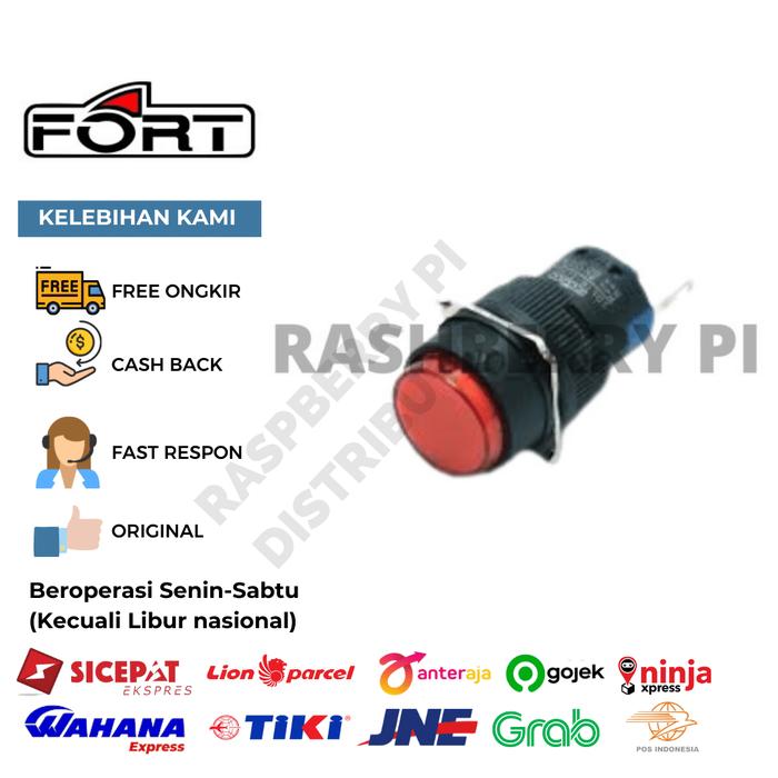 Jual ILUMINATED PUSH BUTTON 220V RED SDL16-22ADL-220V-R EQUAL IDEC ...