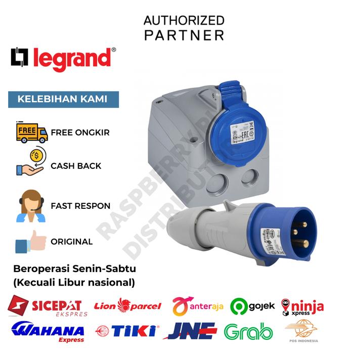 Jual LEGRAND SET SURFACE MOUNTING SOCKET+PLUG 555154+555124 16A+2P+E IP44 - Jakarta Barat ...