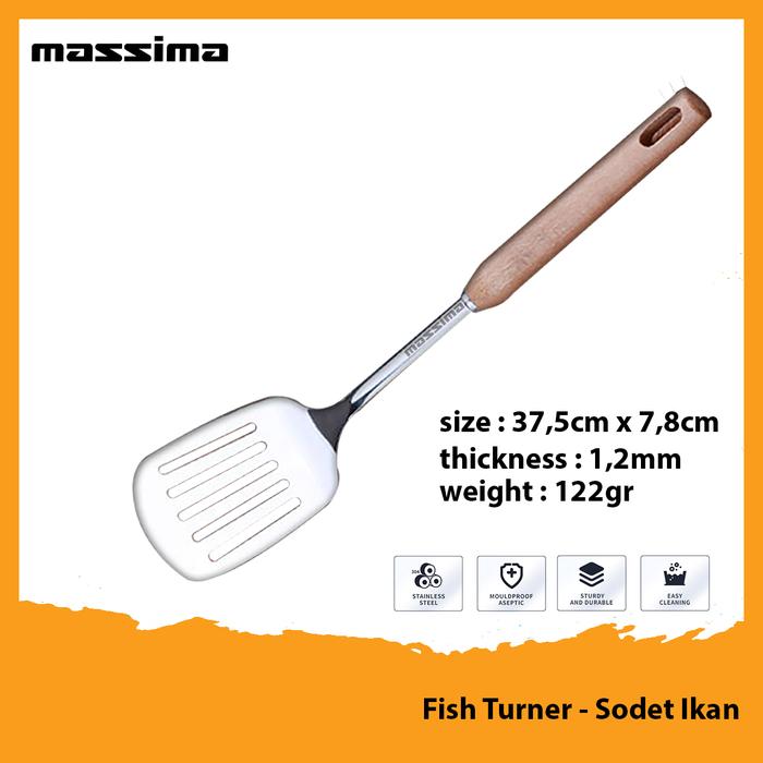 Jual Sodet IKAN Sodet Rongga Spatula Stainless Steel Gagang Kayu ...