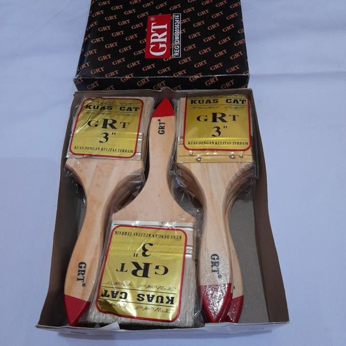 Jual KUAS CAT TEMBOK & BESI UKURAN 3 INCH RRT / PAINT BRUSH 3 " RRT ...
