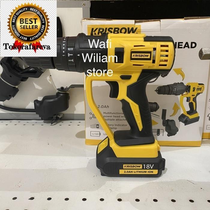 Jual Krisbow Bor Listrik Cordless Multi 4 Head kit impact drill - Kota ...