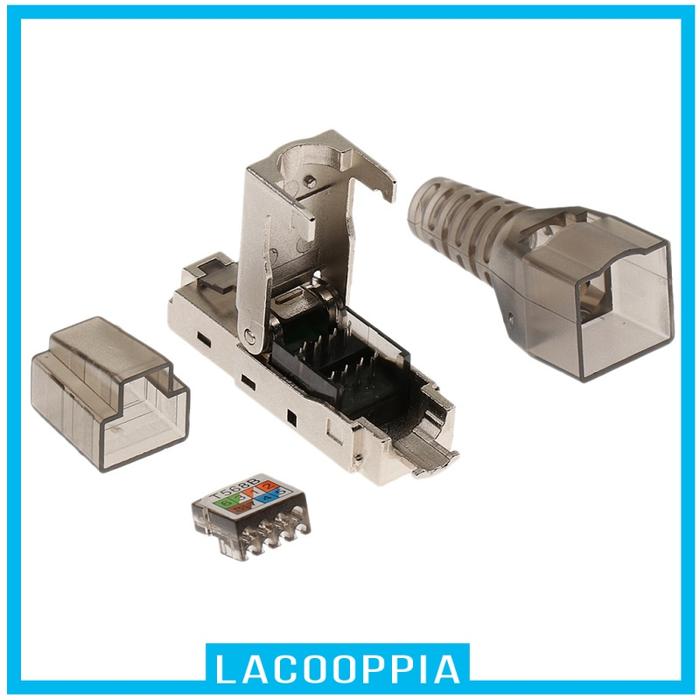Jual [LACOOPPIA] Shielded Connector Cat6A Crimp Modular Connector ...