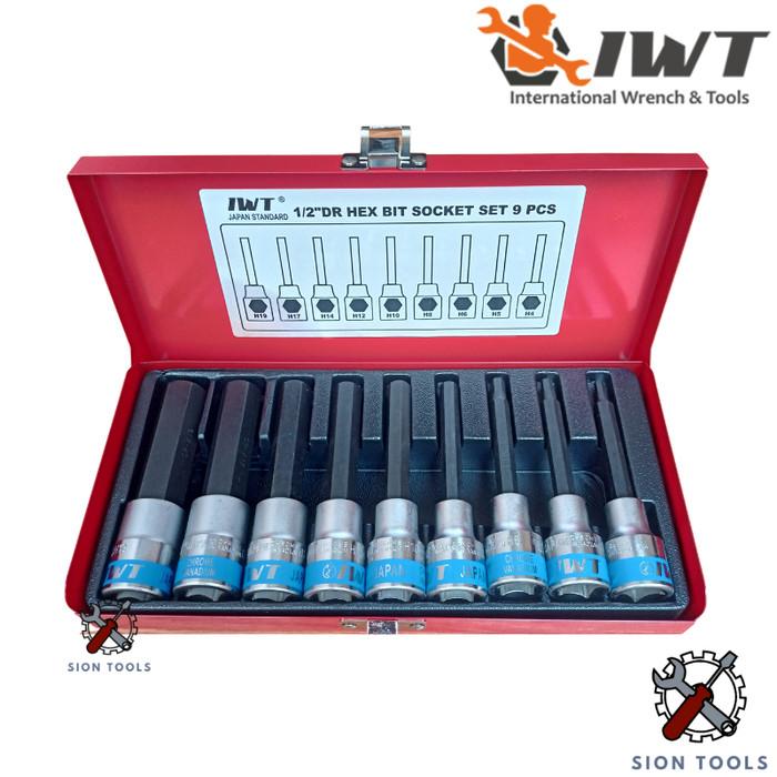 Jual IWT HEX BIT SOCKET SET 1/2" INCH 9 PCS 4-19 MM / HEXAGONAL / SEGI ...