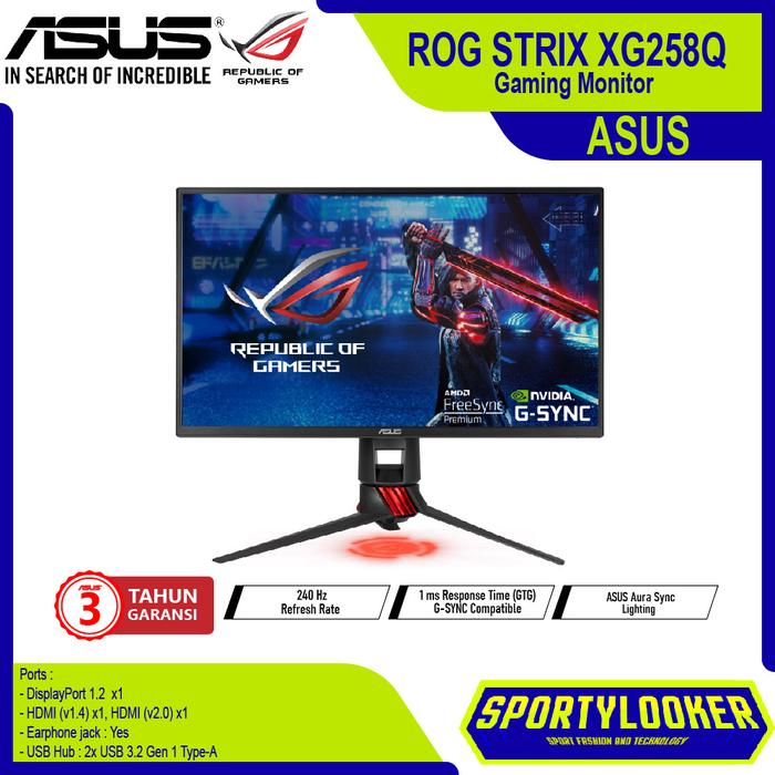 Jual ASUS ROG Strix Monitor XG258Q | 24.5" | Full HD | TN | 240Hz ...