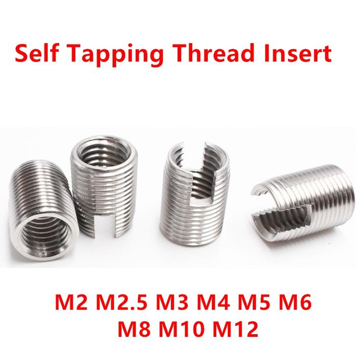 Jual M2 M2.5 M3 M4 M5 M6 M8 M10 M12 Self Tapping Thread Insert, - M4*8 ...