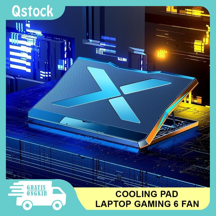 Promo Cooling Pad Laptop Gaming 6 Fan Kipas Pendingin Laptop Kipas ...