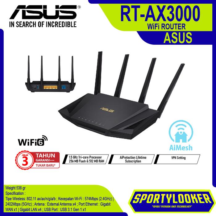 Jual ASUS RT-AX3000 Dual Band Router Wifi 6 - Kota Depok - SportyLooker ...