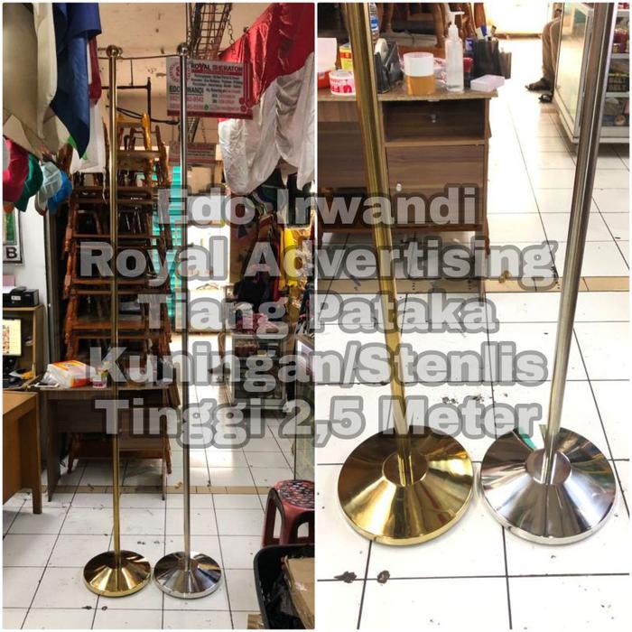 Jual Tiang Bendera Pataka Tiang Bendera Ruangan Bahan Kuningan dan ...