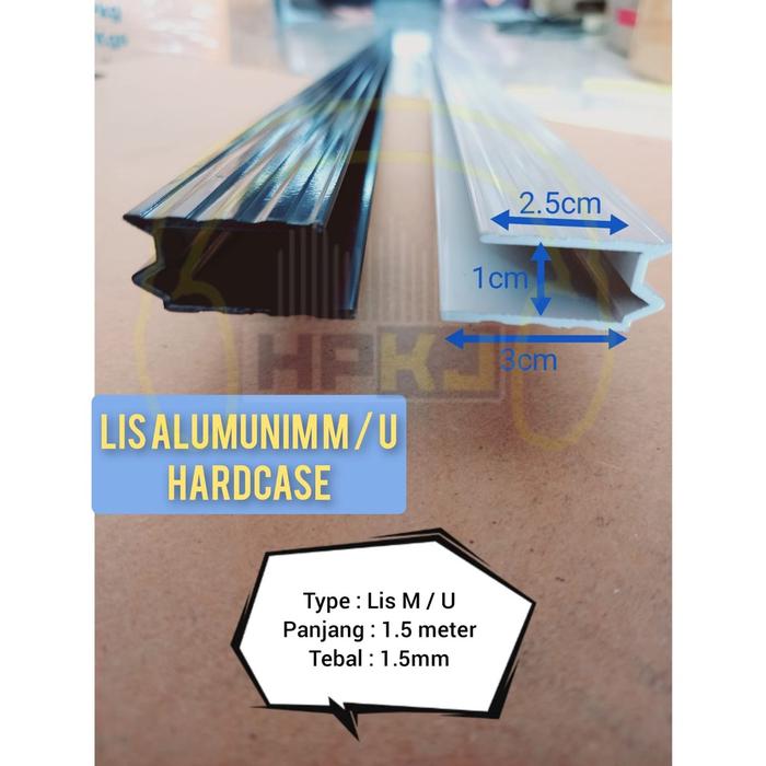Jual LIS ALUMINIUM U HARDCASE Siku Lis U / M Alumunium Hitam Box ...