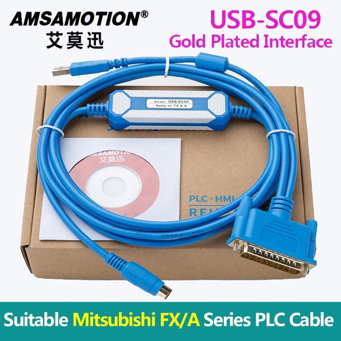 Jual Amsamotion USB-SC09+ Suitable Mitsubishi FX&A Series PLC - Gold Plated, 3m - Kota Bandung ...