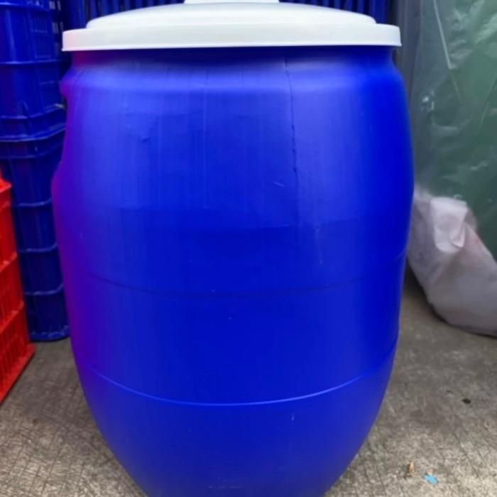 Jual Tong Air Biru + Tutup 60 90 120 150 Liter Green Leaf Tempat Sampah ...