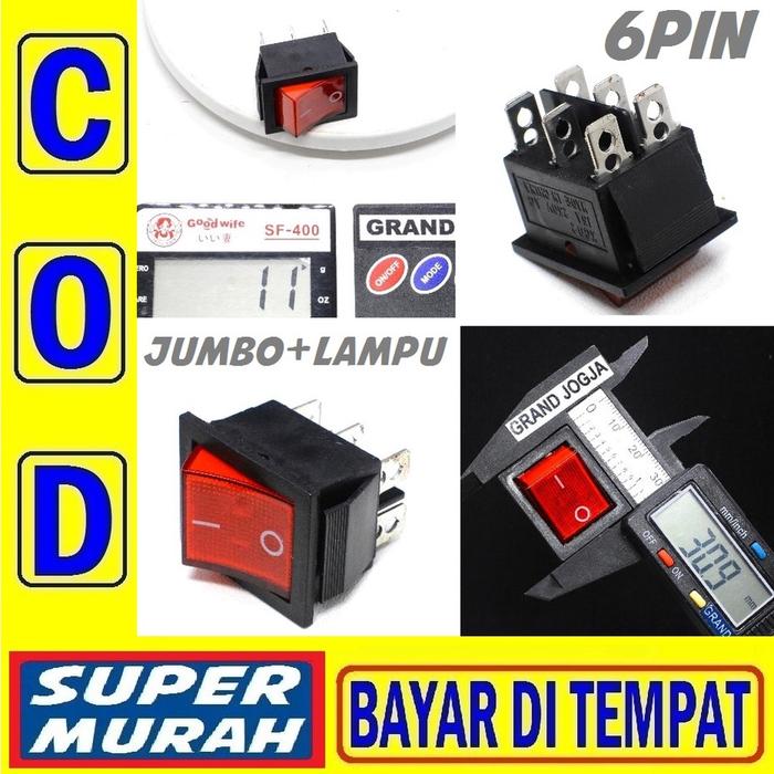 Jual Saklar On Off Jumbo Lampu 6pin Ac Dc 6 Pin Nyala Indikator Led ...