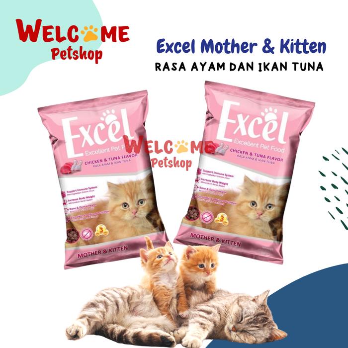 Jual Excel Mother dan Kitten Makanan Kering Anak Ibu Kucing 500g Ayam ...