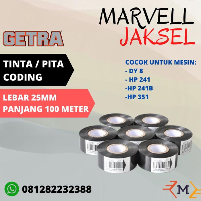 Jual Ribbon Tape 25 mm x 100 m LC1 Tinta Pita Mesin Coding Cetak ...