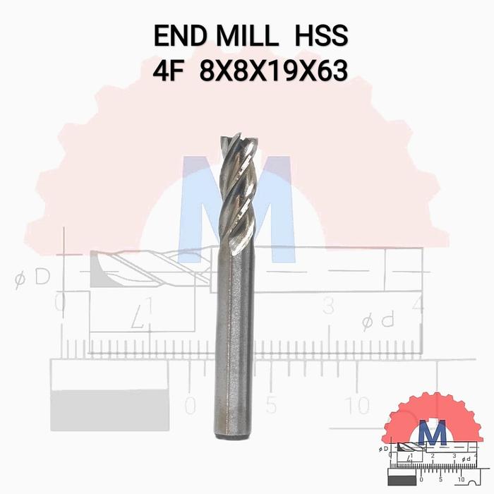 Promo Endmill 8mm HSS 4F pisau milling 8 mm mata frais - Jakarta ...