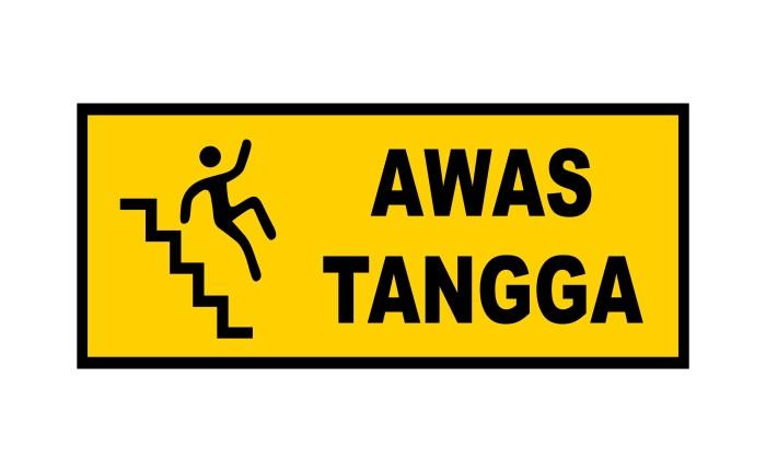 Jual Stiker VINYL AWAS TANGGA Uk. 23 x 10 cm Sign RAMBU K3 - Kab. Tegal ...