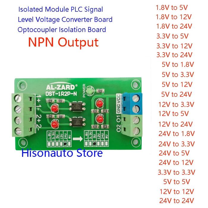 Jual 24V to 5V 12V to 3.3V 1.8V 2 Channel Optocoupler Isolation Board ...