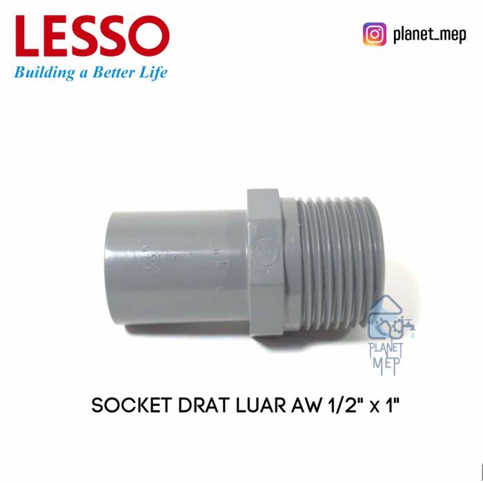 Jual LESSO SOCKET DRAT LUAR AW 1/2" x 1" PVC / VALVE SOCKET - Kota ...