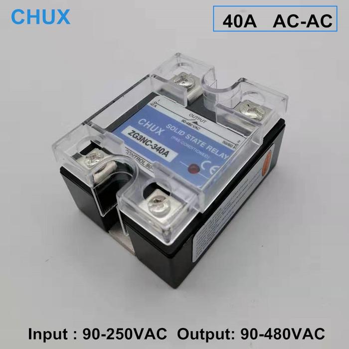 Jual CHUX Solid State Relay 40A Single Phase 220VAC Input 480VAC output ...