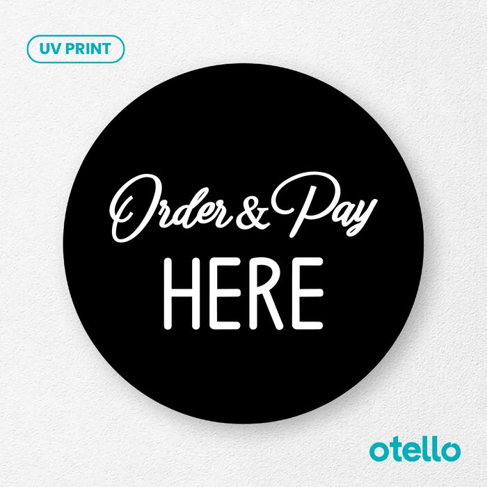 Jual Order & Pay Here Sign Board Akrilik Tempel Dinding Papan Acrylic ...