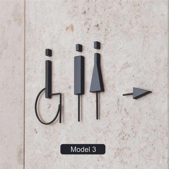 Jual Toilet Sign Acrylic Modern / Tanda Toilet / Sign Toilet Cafe Hitam ...