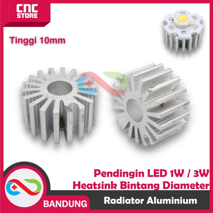 Jual RADIATOR ALUMINIUM TINGGI 10MM PENDINGIN LED 1W / 3W BENTUK ...