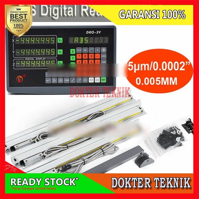 Jual 150&300&550MM 3Axis Dro Digital Readout Encoder 5µm TTL Linear ...