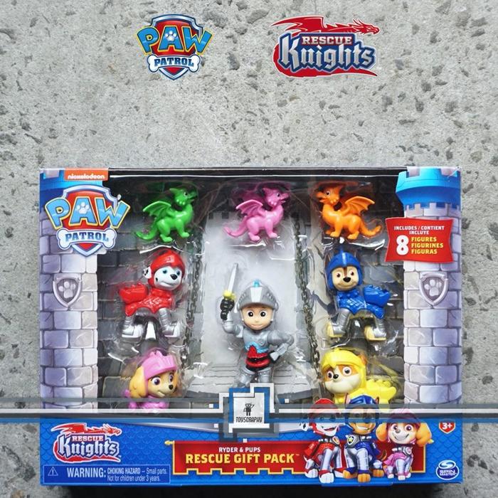 Jual Paw Patrol Rescue Knights Ryder Pups Rescue Gift Pack Figure Set ...