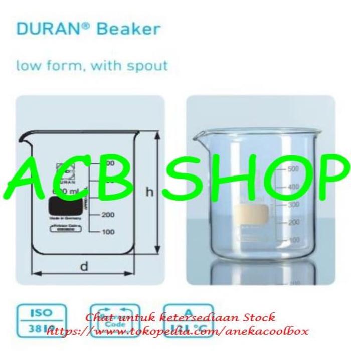 Jual Beaker Low Form Spout 800mL 211065305 Duran - ACBShop - Jakarta Pusat - Aneka Coolbox Shop ...
