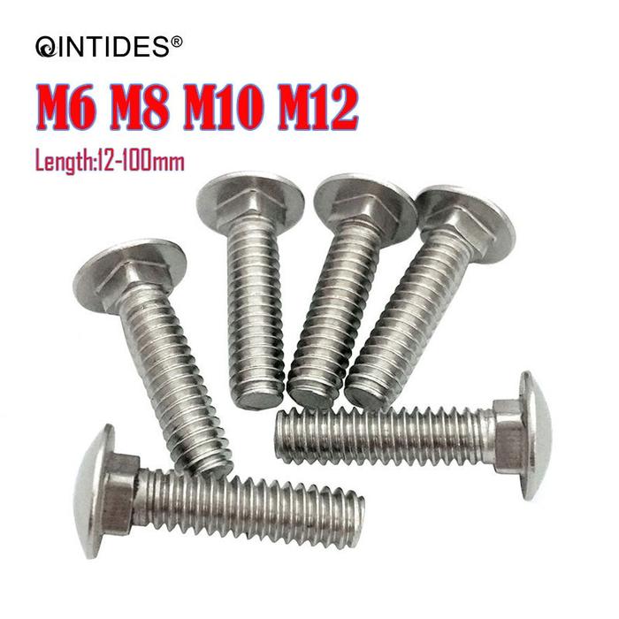 Jual Qintides M6 M8 M10 M12 Semi-Round Head Square Neck Bolts - Jakarta ...