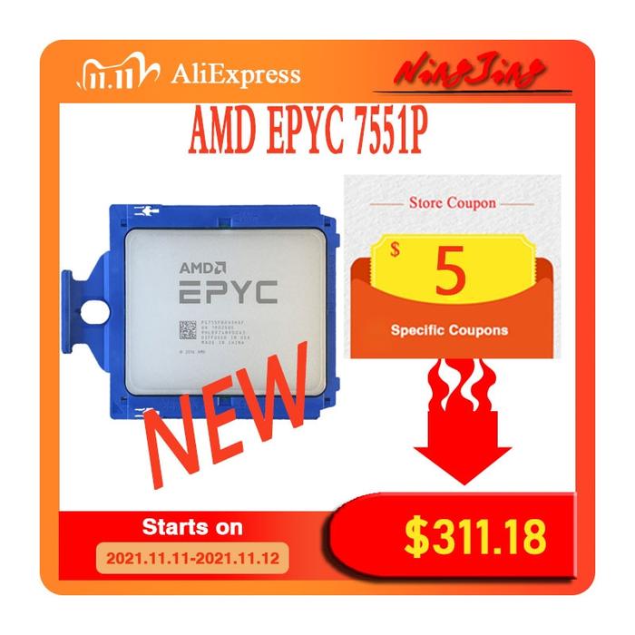 Jual Amd Epyc 7551P 2.0 Ghz 32-Core 64-Thread Cpu Prossor 180W ...