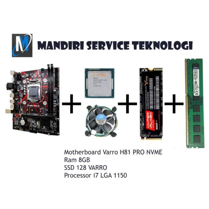 Jual Motherboard Varro H81 NVME Slot + Processor Core i7 LGA 1150 + SSD - Jakarta Pusat ...
