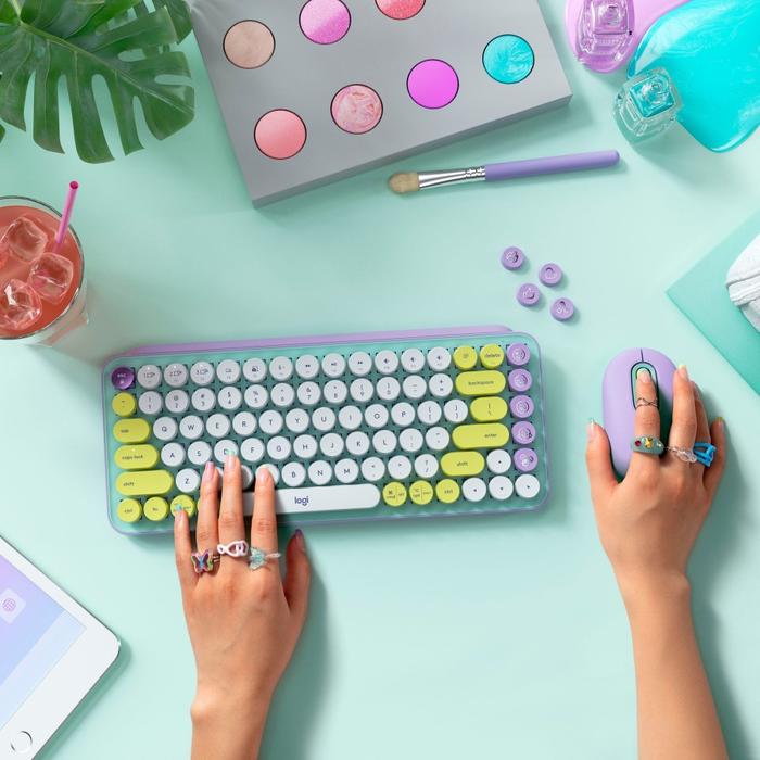 Jual logi-tech POP Keys Keyboard Wireless Mechanical Typing And Emoji ...