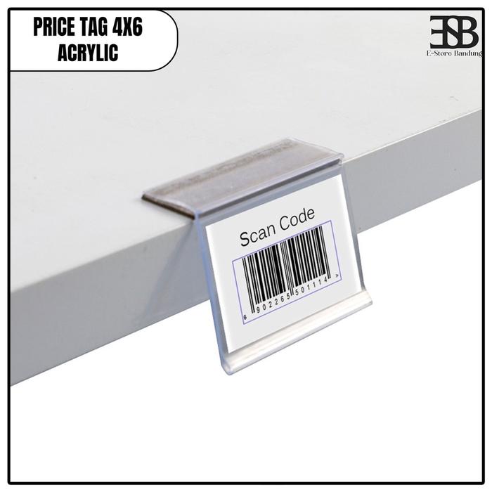 Promo Label Display Harga Acrylic / Tag Card Slip Minimarket / 4cm x ...