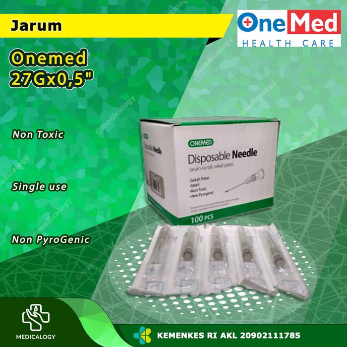 Jual Jarum Spuit / Syringe with Needle/ Needle Onemed 27G x 0.5 inch ...