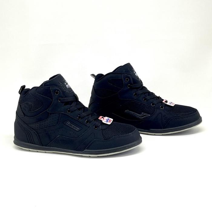 Jual MR175 - Sepatu Sekolah Semi Boots Hitam Polos LOGGO NEW CHEERS HI ...