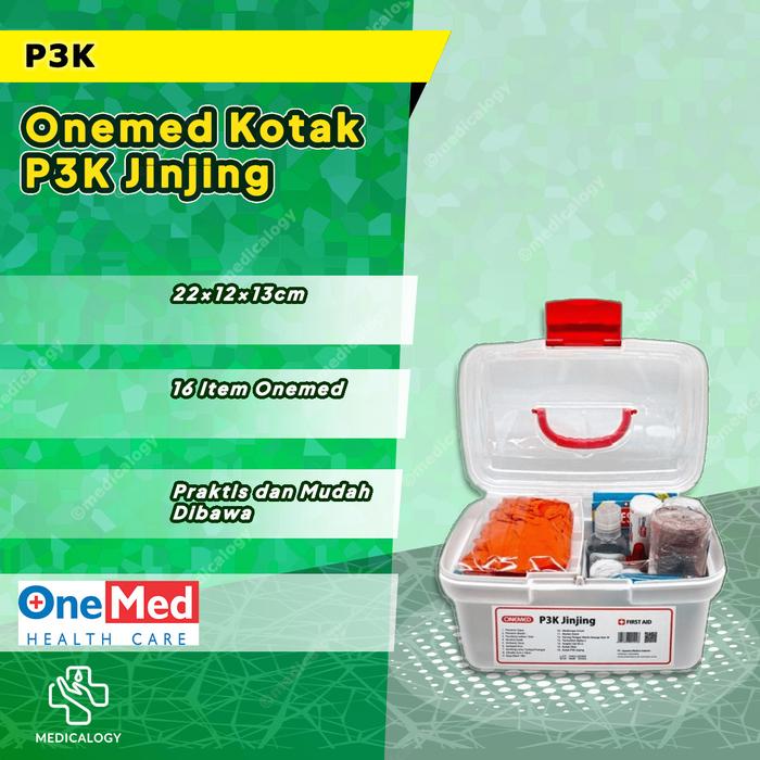 Jual kotak p3k jinjing kotak obat onemed / first aid kit onemed isi 16 ...