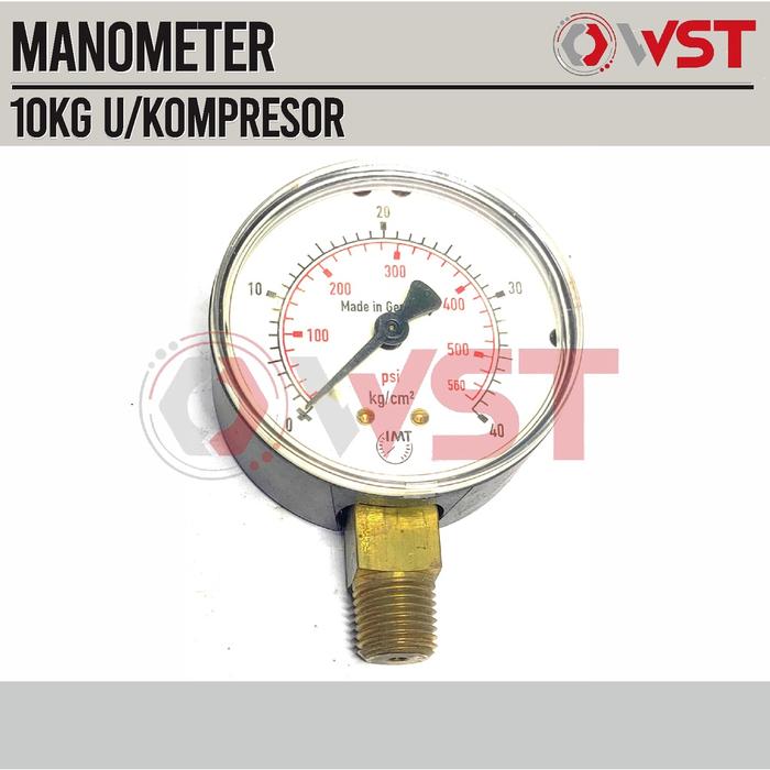 Jual Manometer Pressure Gauge 10 Bar/ 10Kg / Tekanan Angin Kompresor ...