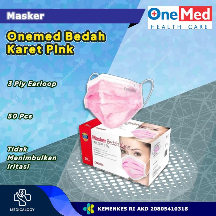 Jual Masker Medis Earloop Onemed pink isi 50 Pcs - Kota Bandung ...