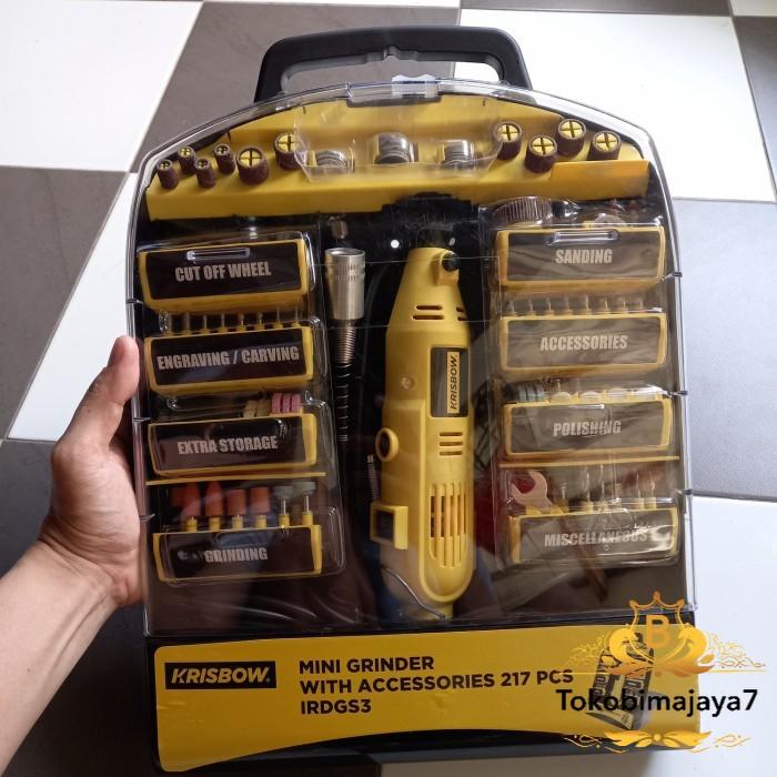 Jual Krisbow mini grinder 3mm with accessories set gerinda mini 217 pcs ...