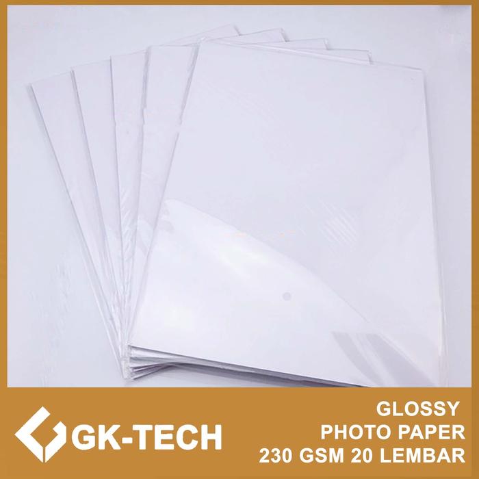 Jual GLOSSY PHOTO PAPER 230 GSM 20 LEMBAR KERTAS FOTO STICKER Not V-Tec ...