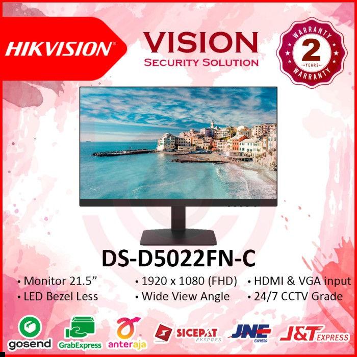 Jual Monitor LED Hikvision 22 inch DS-D5022FN-C FHD VGA HDMI For CCTV ...