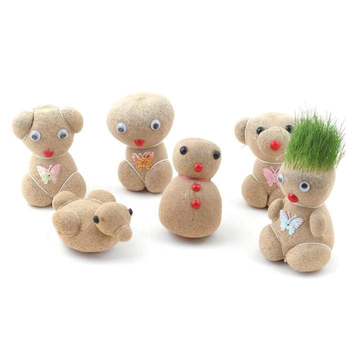 Jual FS219 Kreatif Tumbuh Tas Pot Rumput Kepala Boneka Tas Tanam Pot ...