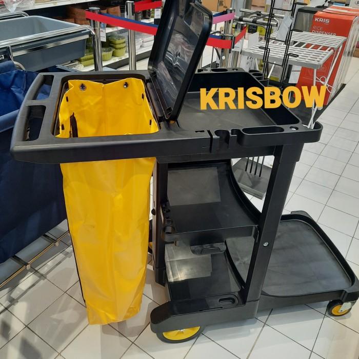 Jual krisbow troli kebersihan trolley janitor dorong troli sampah ...