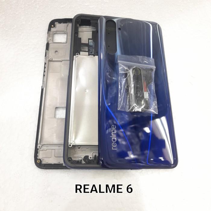 Jual kesing housing casing full set realme 6 frame + bezel + backdoor ...
