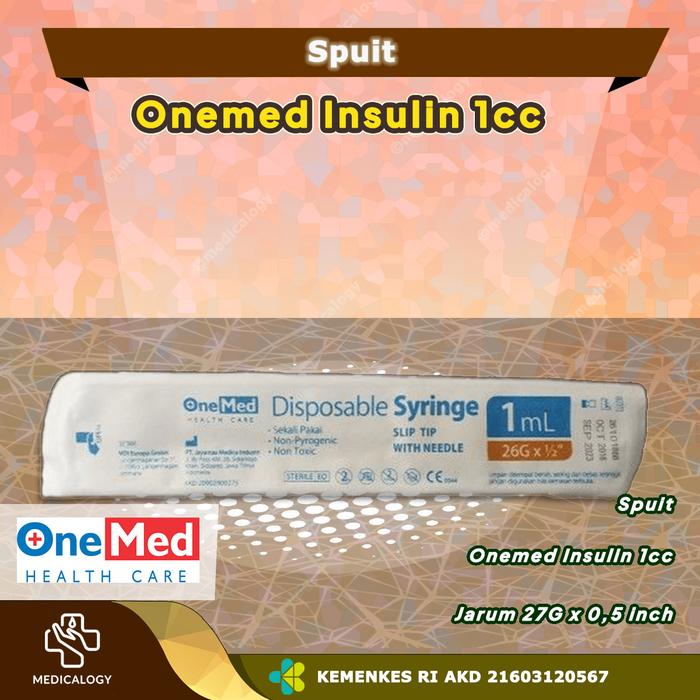 Jual Disposable Syringe One Med 1 ml Insulin 1 cc Onemed ECER - Kab ...