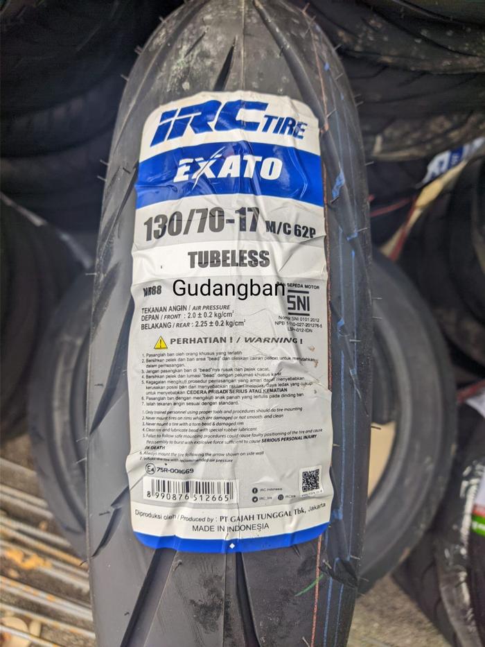 Jual IRC 130 70 17 Exato NR88 Tubeless ban luar motor CBR Supermoto Ninja - Kota Bekasi ...