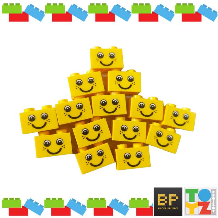 Jual Lego Brick 1x2 Print Face, Smile, Eyes & Freckles 3004 Yellow ...