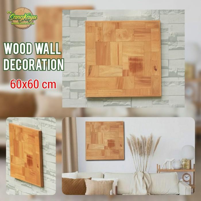 Jual Tree Slice Wall Art 60x60 cm hiasan dinding kayu alami bukan ...